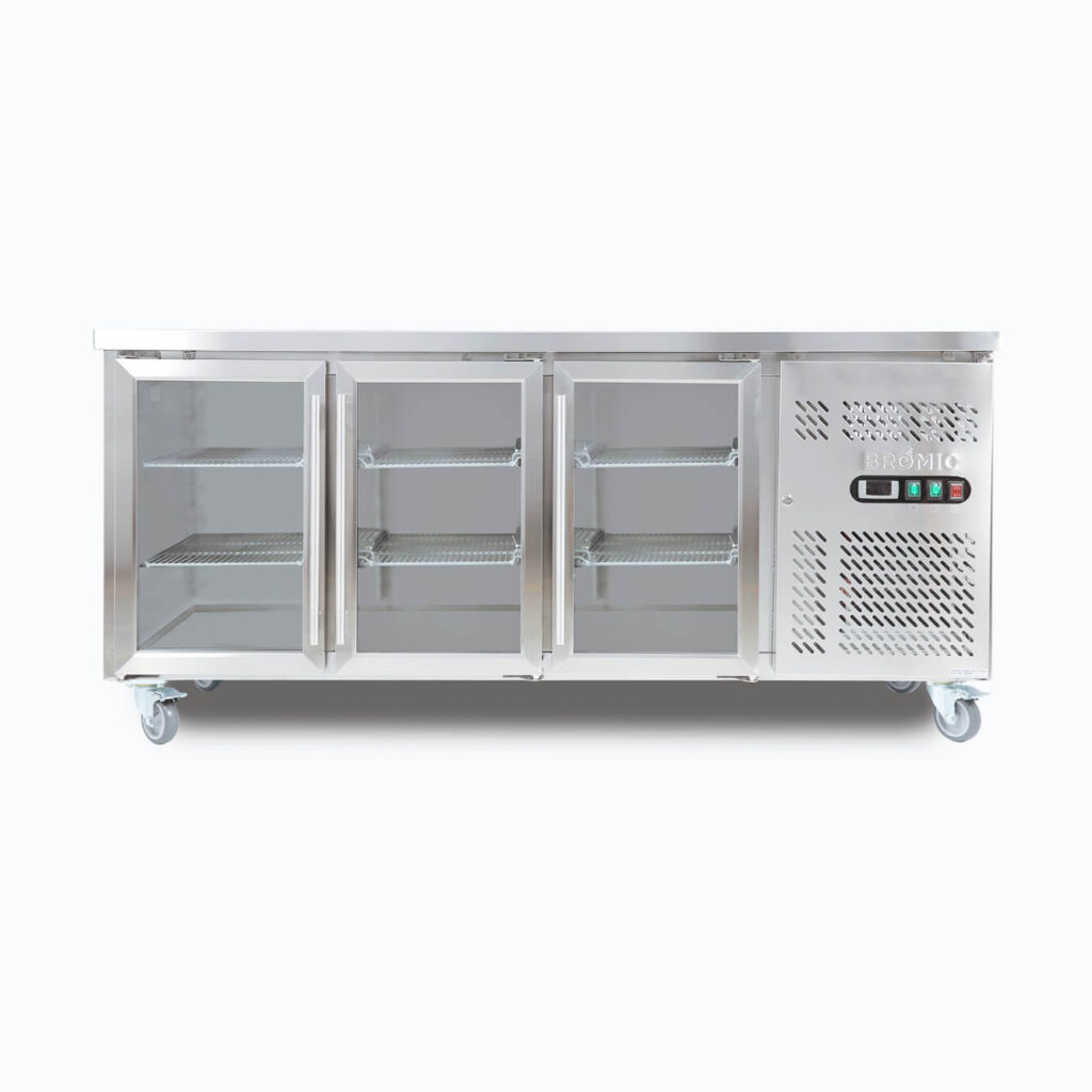 3 Door Glass Under Bench Fridge UBC1795GD-NR - Get a Quote